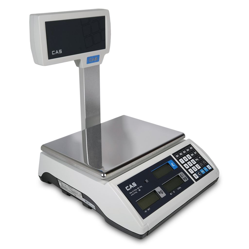 CAS ER Plus 15kg Flat Plate Weighing Scale With Pole | Cash Register Group