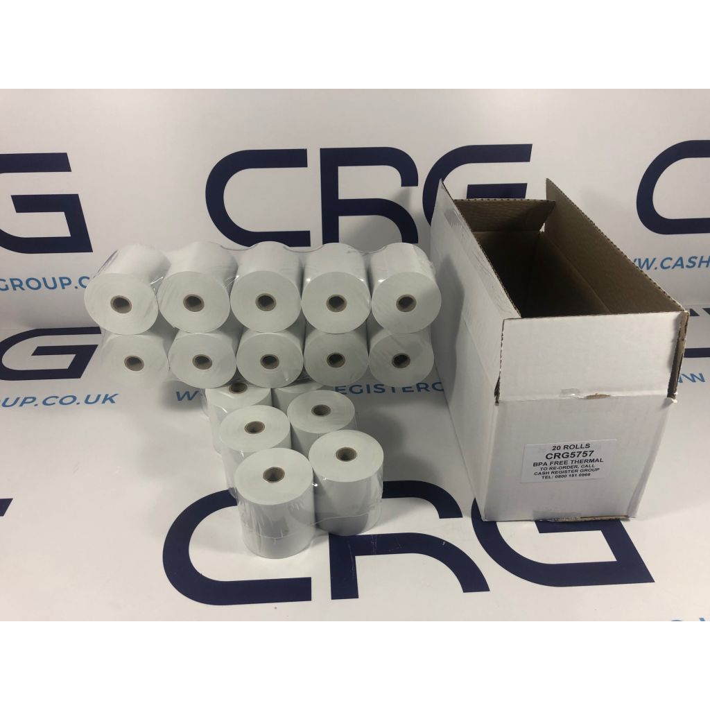 CRG 57mm X 57mm Thermal Till Rolls. Box Of 20 | Cash Register Group