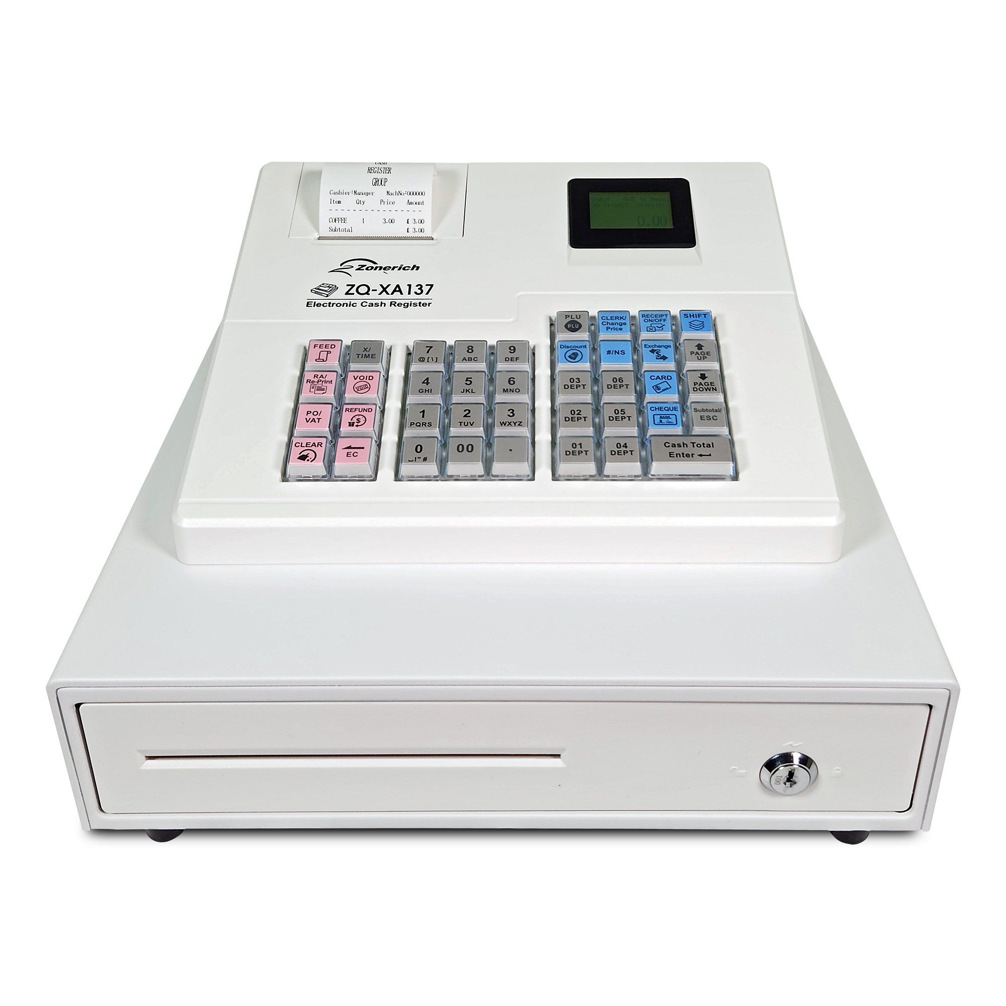 Zonerich XA137 Basic Cash Register Till White | Cash Register Group
