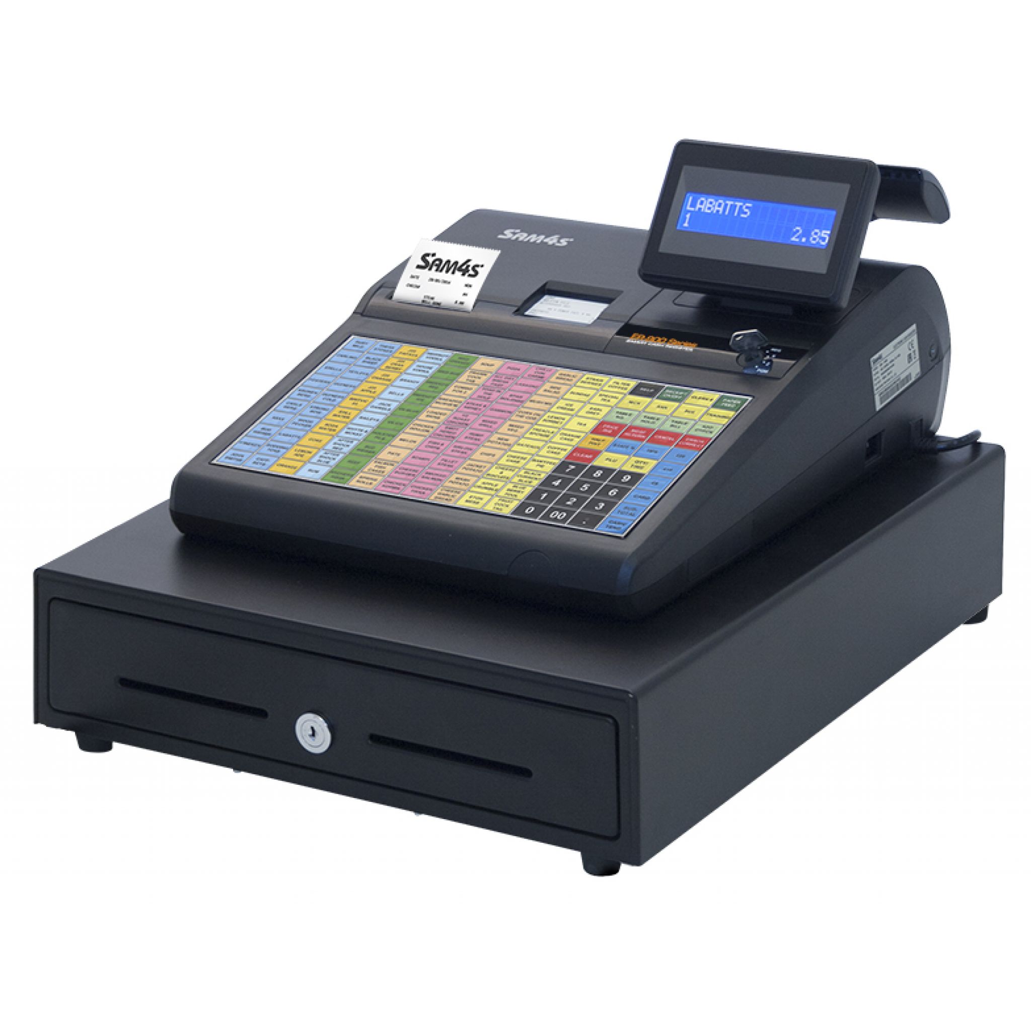 Sam4s Cash Register Till ER940 Flat Keyboard 110 PLU's. 2 Printers ...